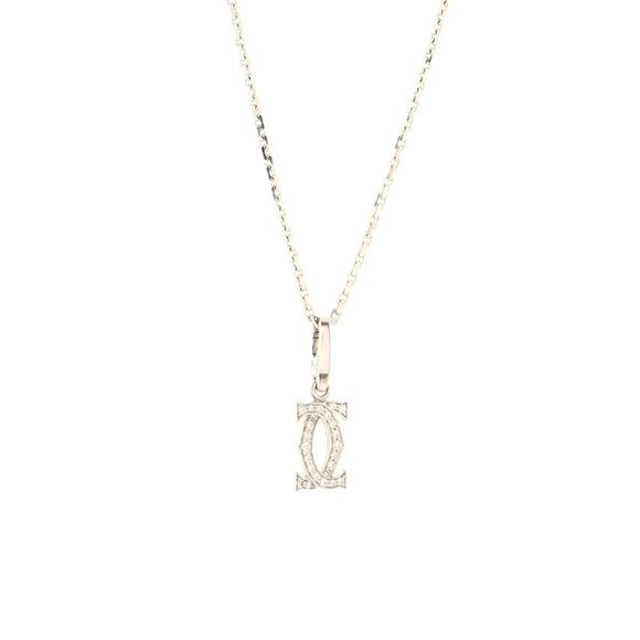 Cartier | Jewelry | Cartier 2c Pendant Necklace 8k White Gold With ...